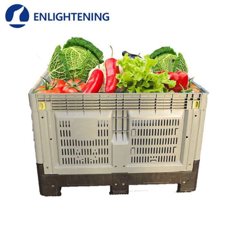 Folding Large Plastic Pallet Bins Containers For Agriculture